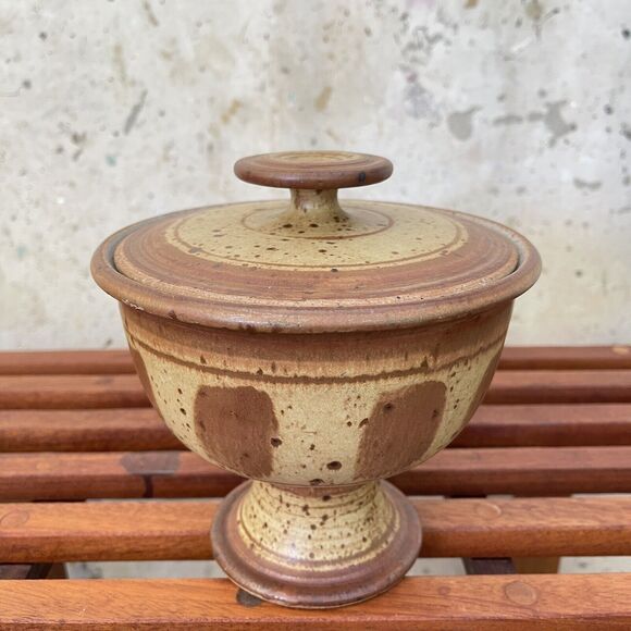 Handcrafted | Dining | Vintage Sam Scott Ceramic Pedestal Bowl Lidded ...